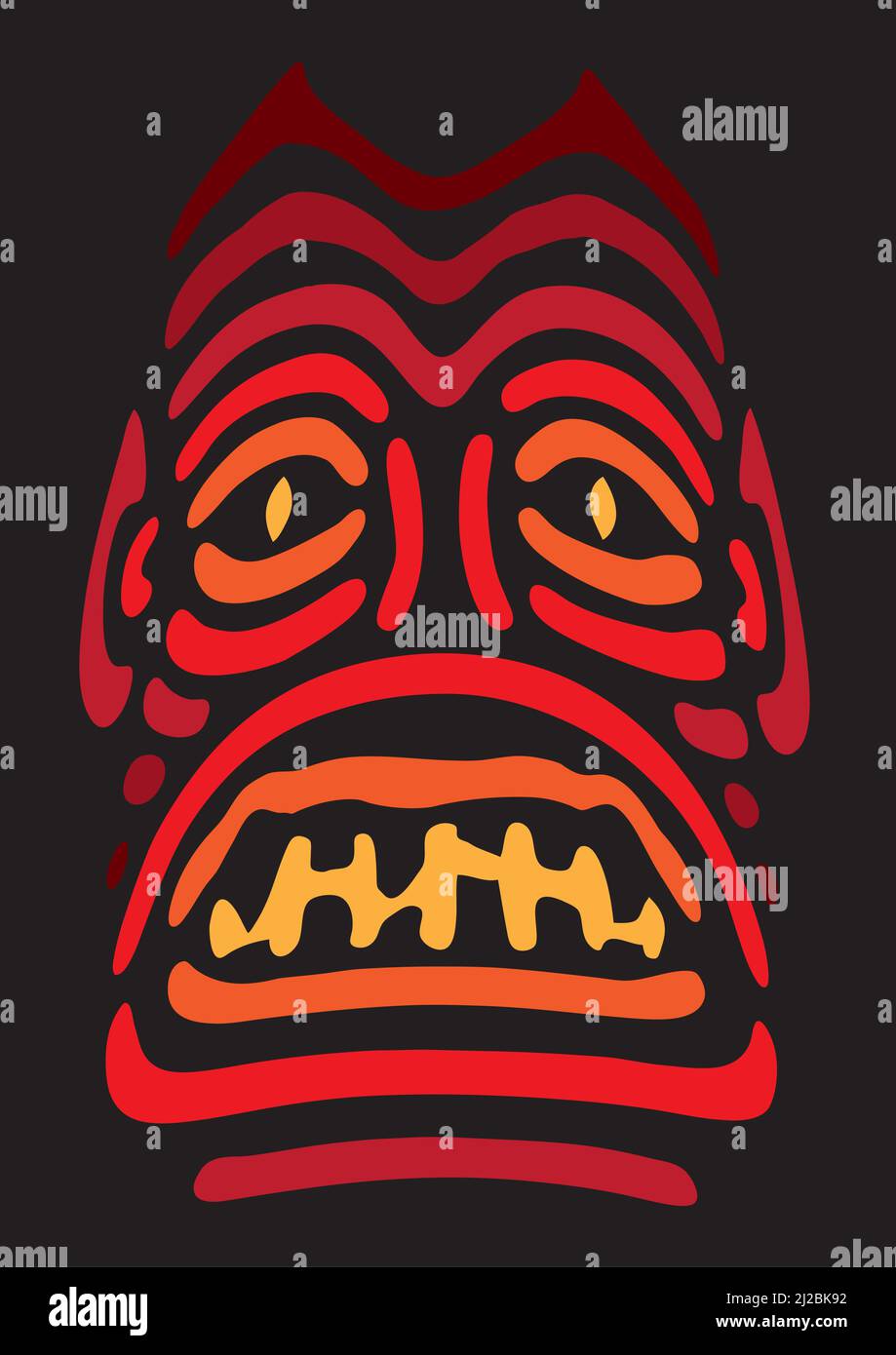 Tribal mask, drawing vector illustration Stock Vector Image & Art - Alamy