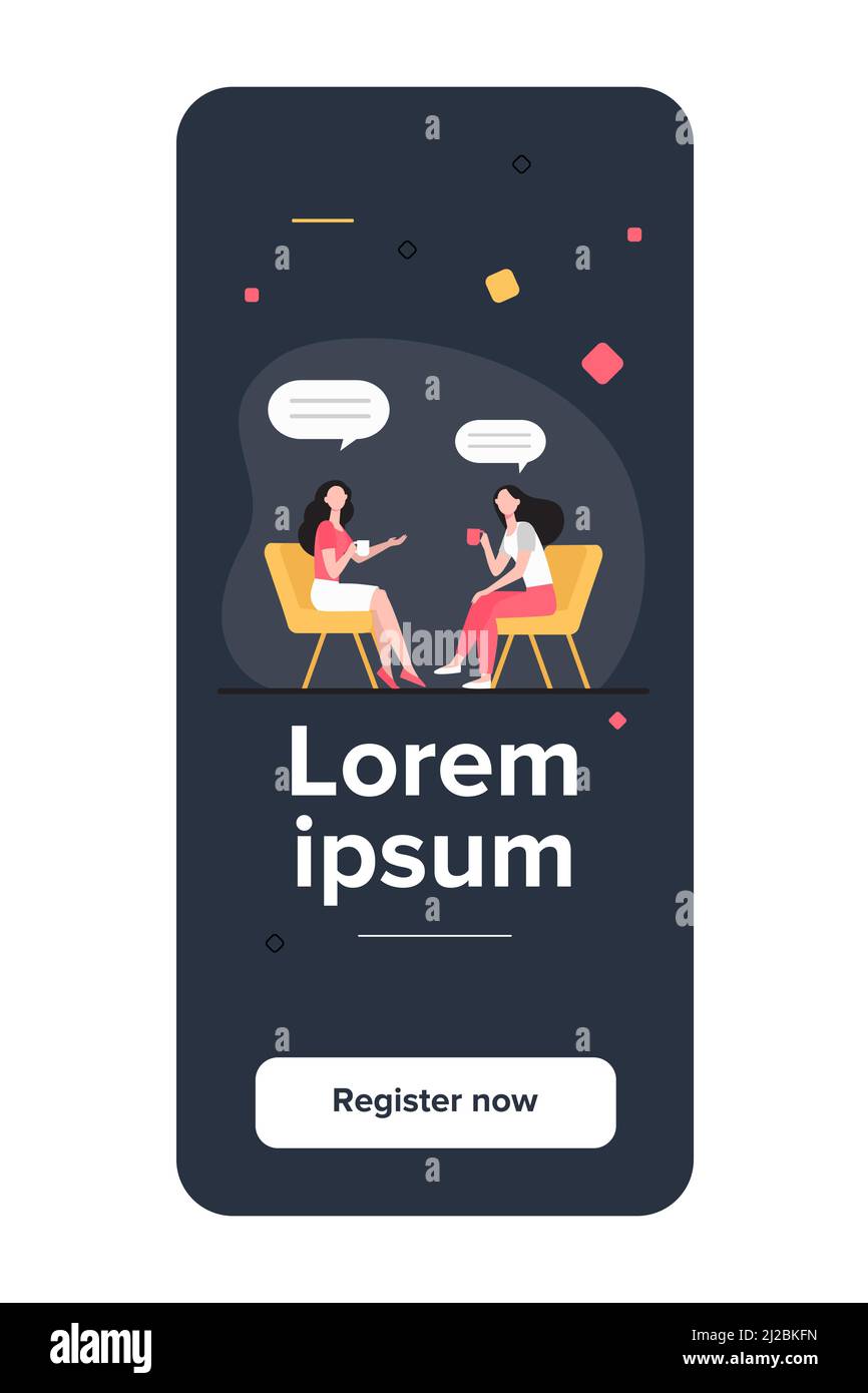 Women drinking tea illustration Cut Out Stock Images & Pictures - Alamy