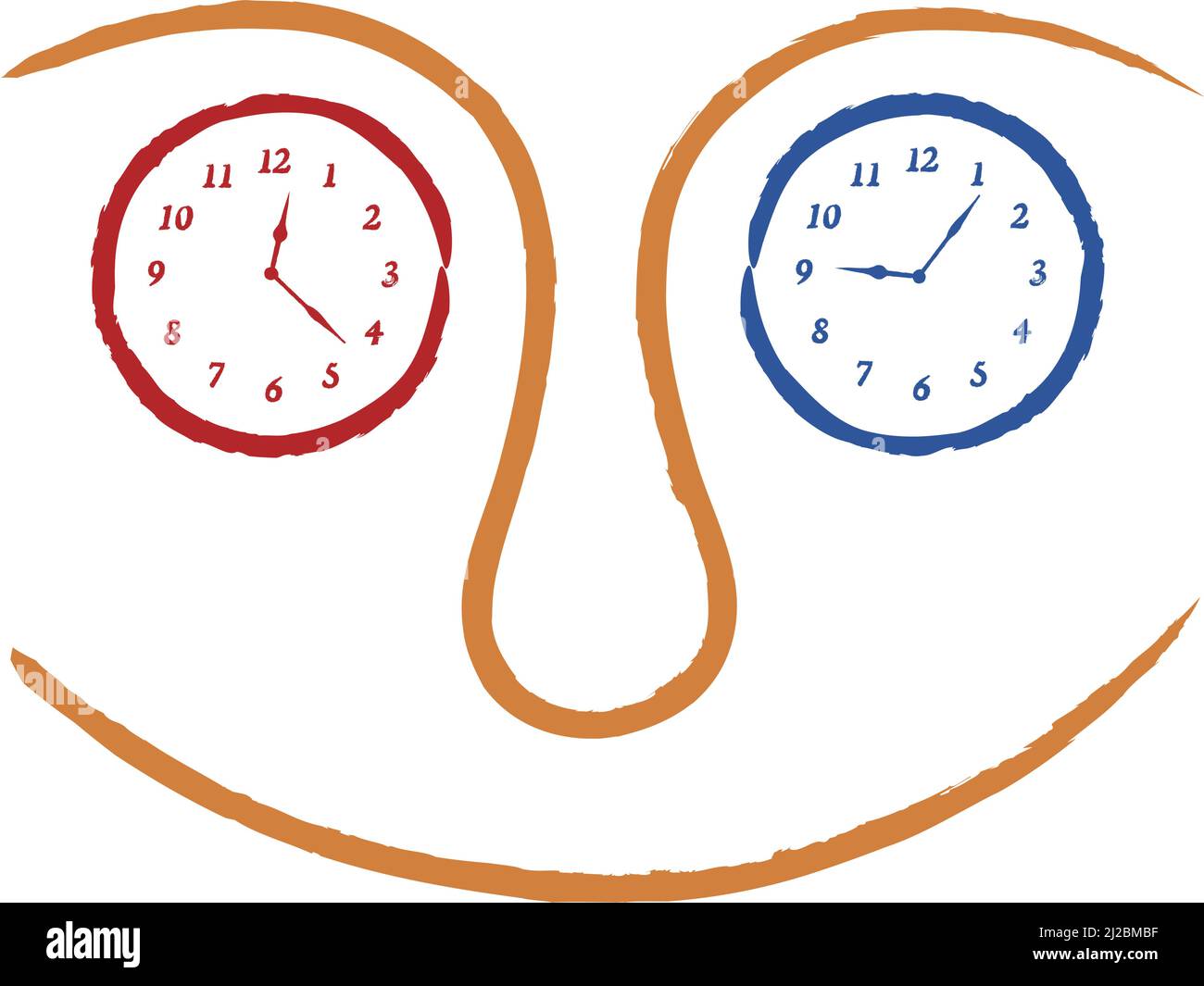 Faces with clocks, vector illustration Stock Vector Image & Art - Alamy