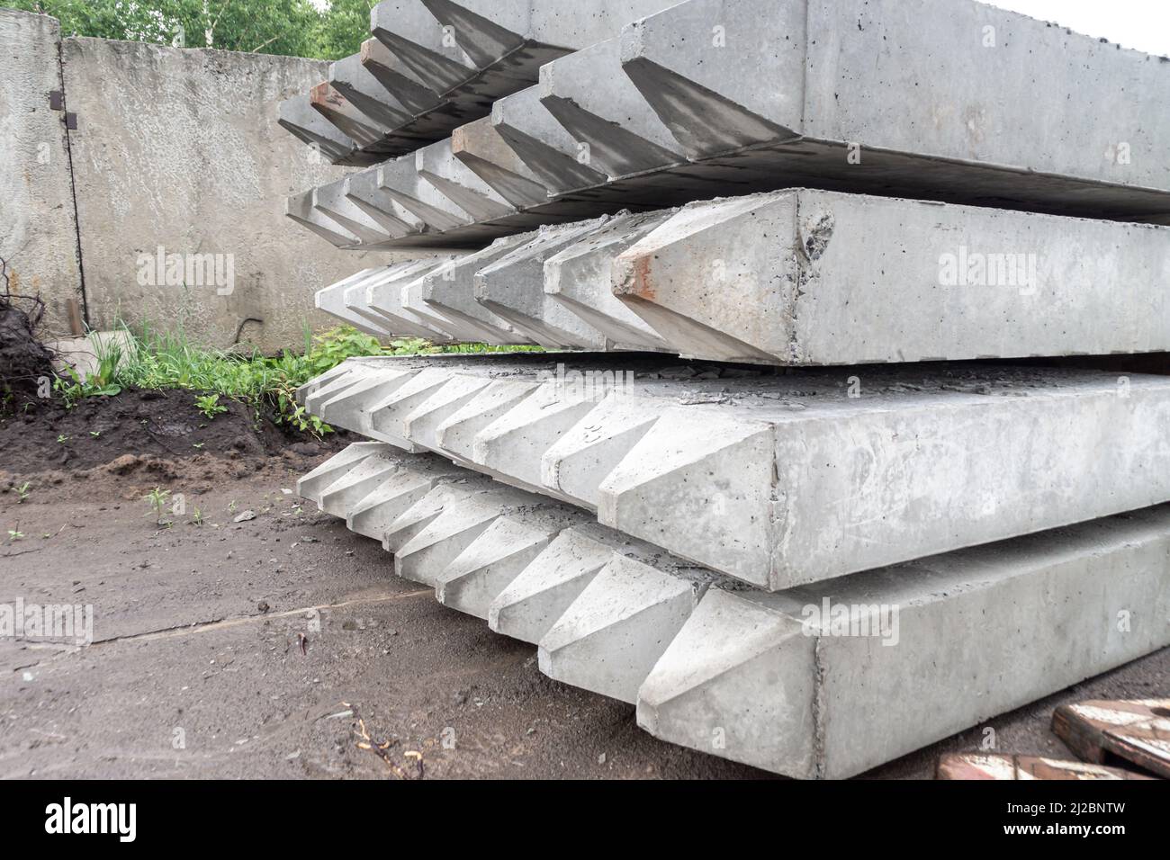 reinforced concrete piles for stockpiled in anticipation of a ...