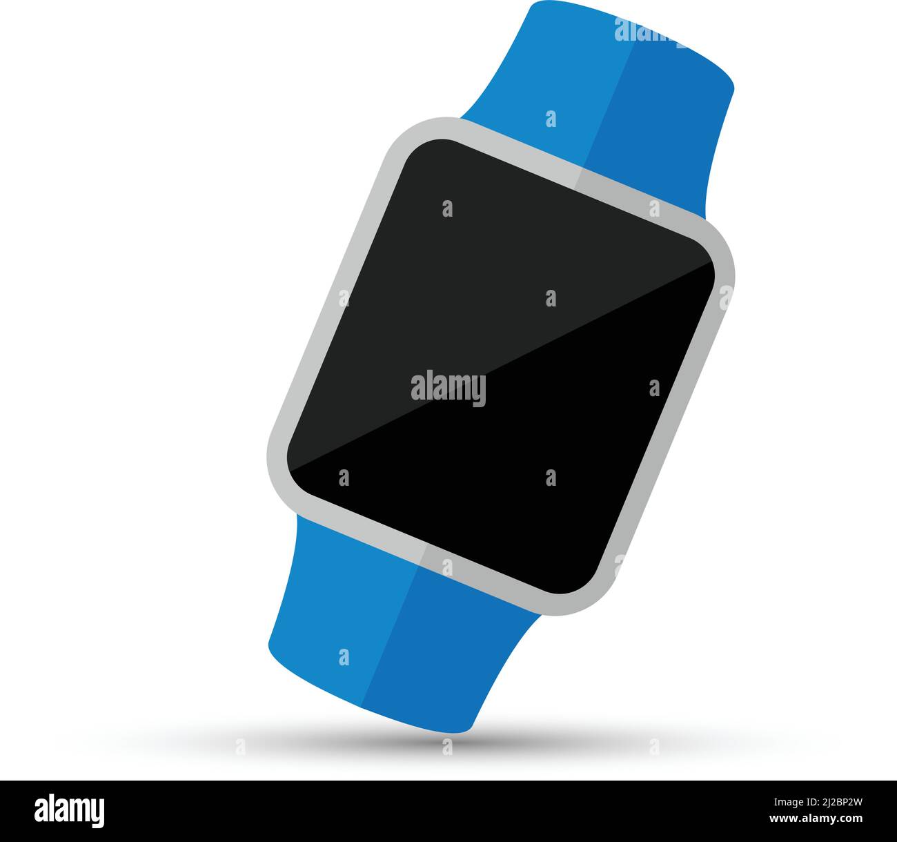 Smartwatch with blue strap on a white background Stock Vector Image ...