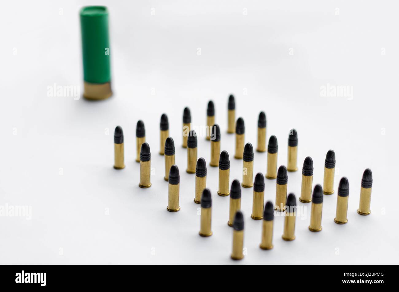 set of bullets on white with blurred background Stock Photo - Alamy