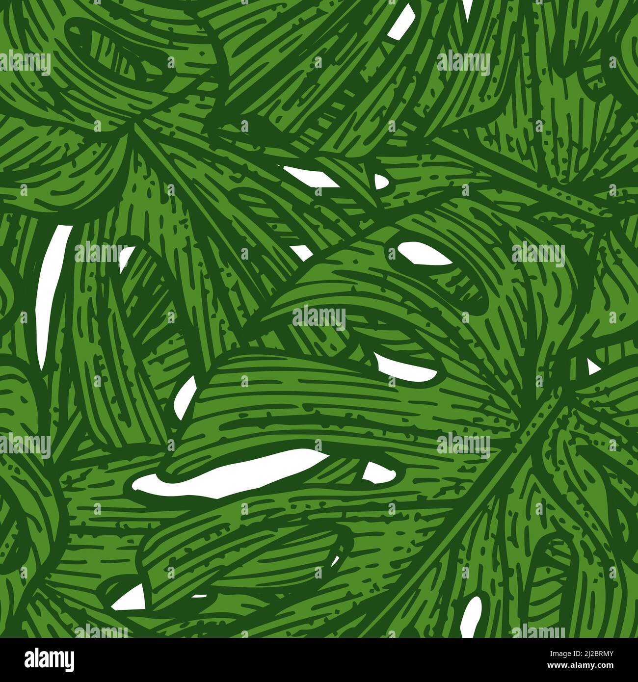 Tropical Monstera leaf seamless pattern. Jungle leaves background ...