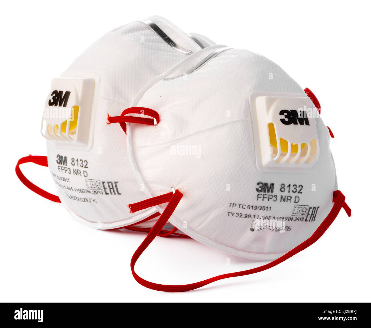 KRASNODAR, RUSSIA - JUNE 03, 2020: 3M 8132 FFP3 medical masks isolated ...