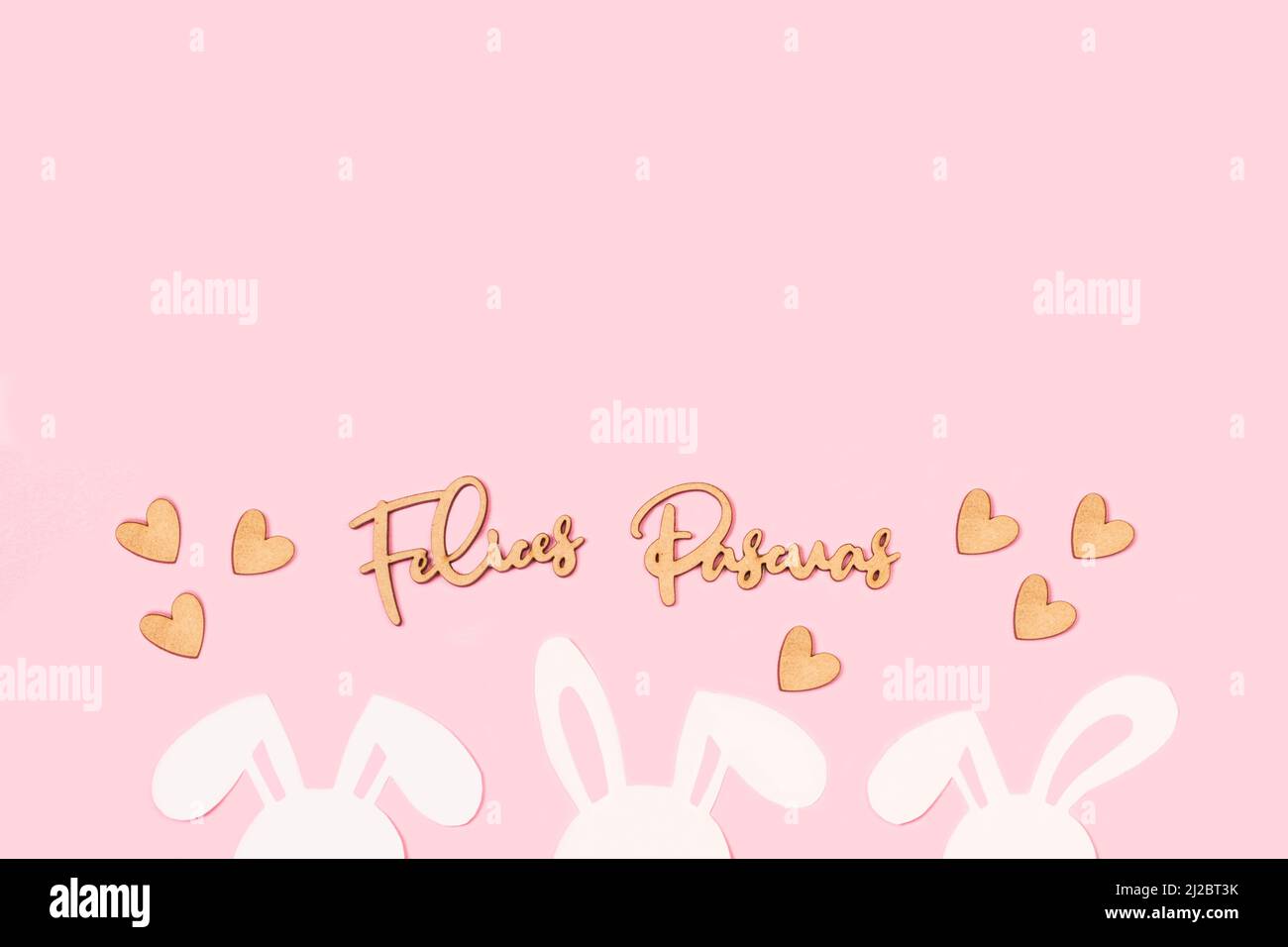 White head rabbit silhouette and Felices Pascuas word in handwrite ...