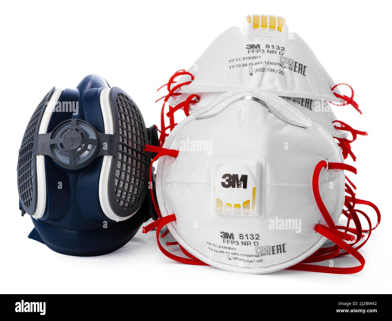 KRASNODAR, RUSSIA - JUNE 03, 2020: 3M 8132 FFP3 aerosol filtering mask ...