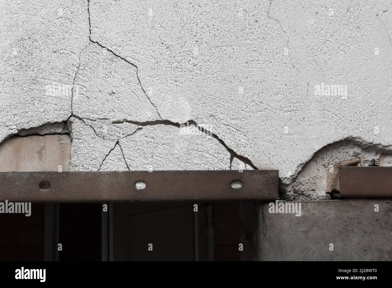 Old white cracked broken concrete texture cement wall damaged ...