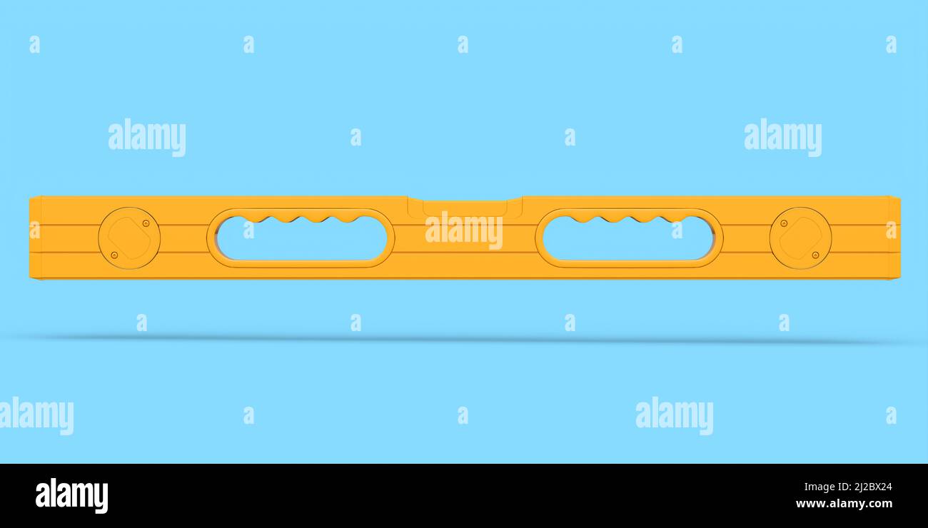 Building spirit level tool on blue monochrome background. 3d render and ...