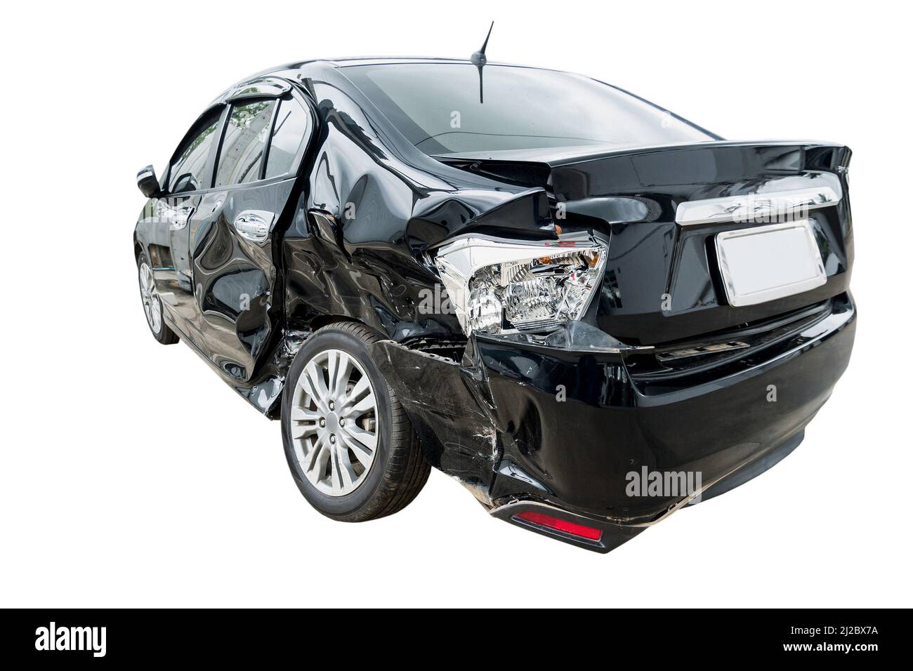 Car crash accident damaged isolated on white background Stock Photo - Alamy