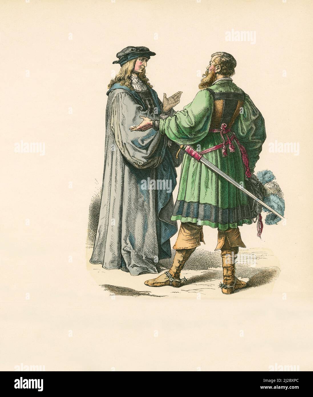 German Magistrate and Knight, First Third of 16th Century, Illustration ...