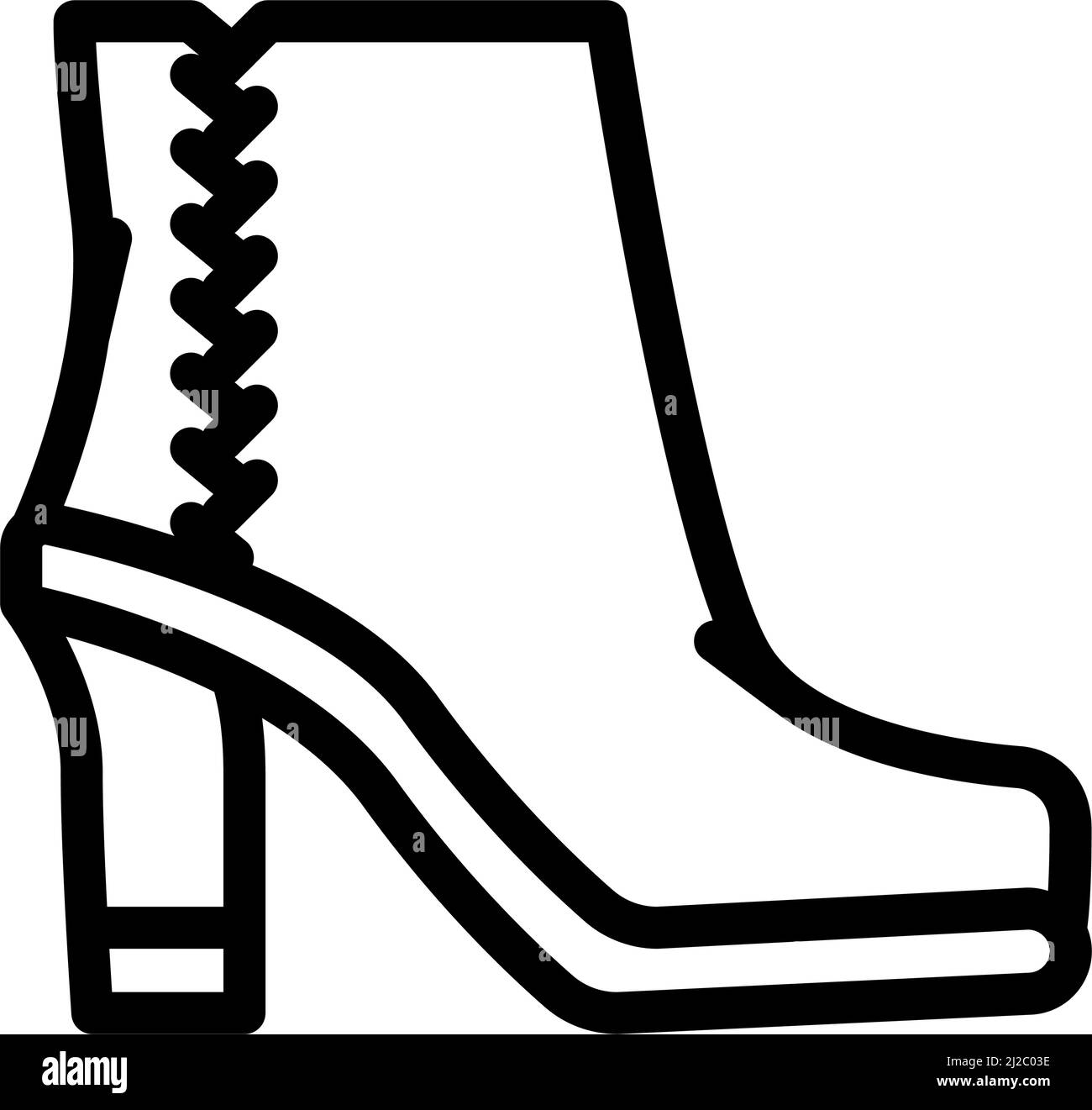 Black ankle leather boots Stock Vector Images - Alamy