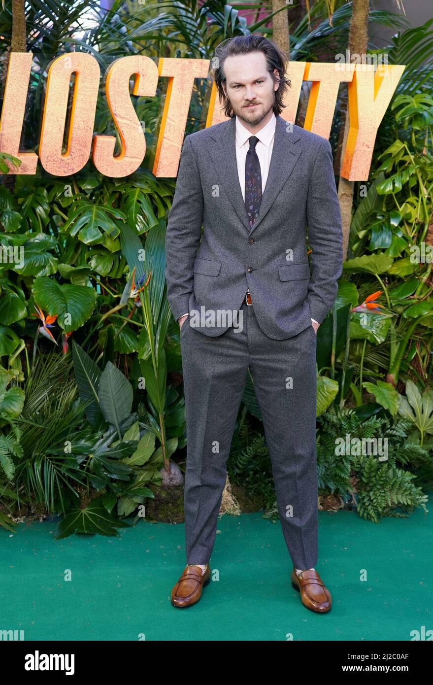 Adam Nee arriving for the UK premiere of The Lost City at Cineworld ...