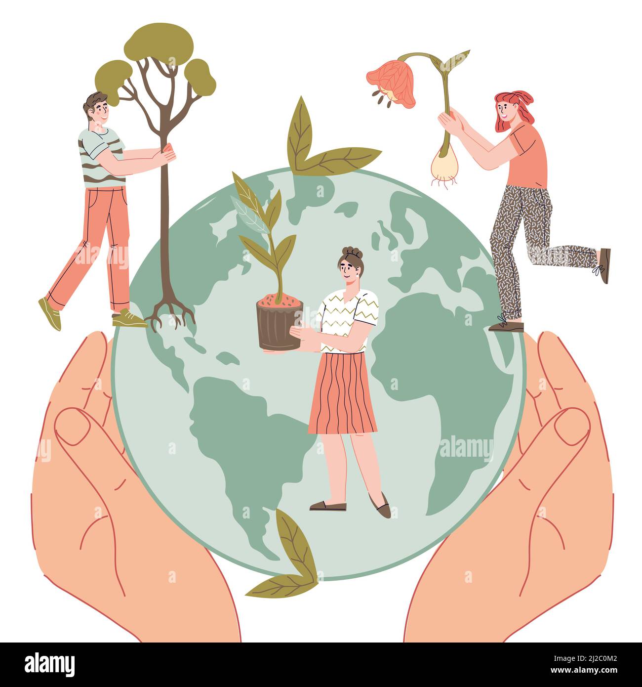 Banner of volunteer campaign for environmental protection and greening ...