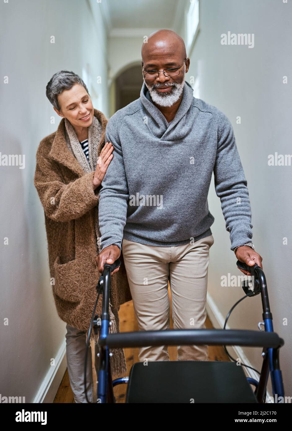 African old woman with walker hi-res stock photography and images - Alamy