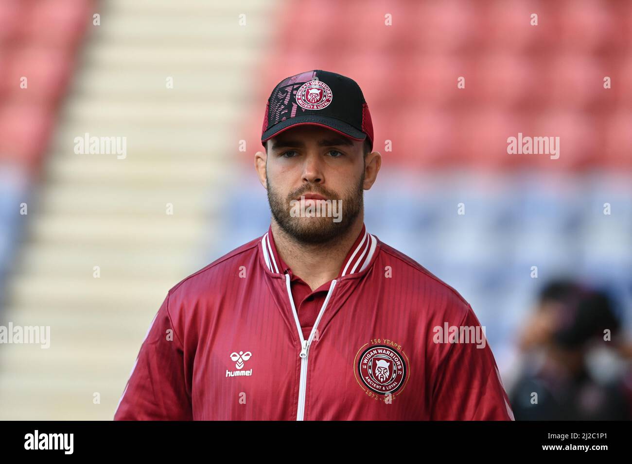 Kaide Ellis #15 of Wigan Warriors arrives at The DW Stadium Stock Photo ...