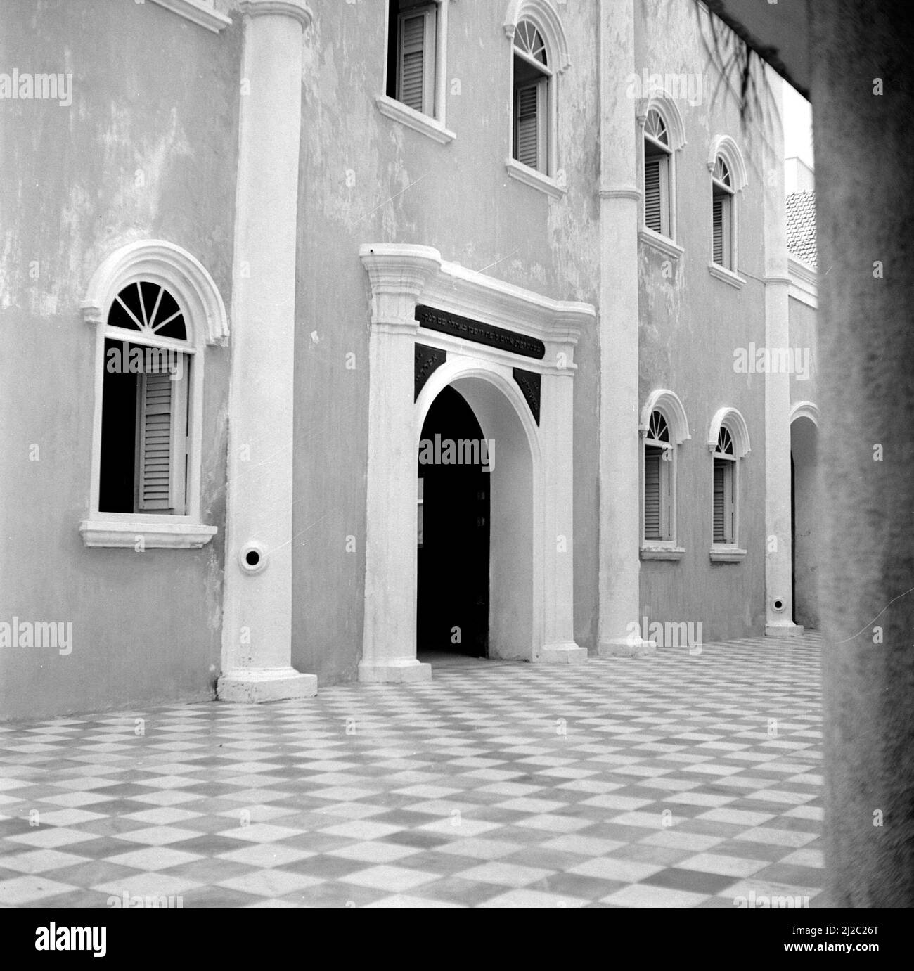 The entrance of the Mikve Israel-Emanuel synagogue in Willemstad ca ...