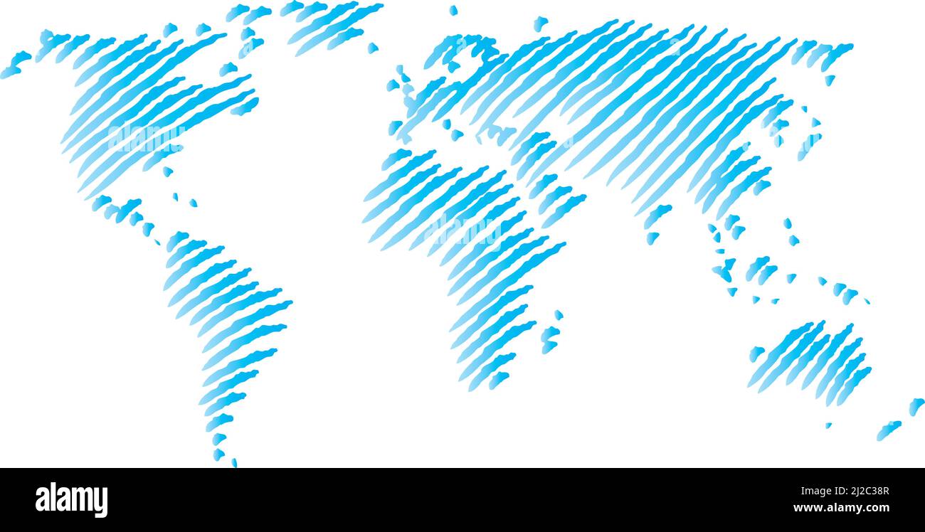 World map hatch lines, vector illustration Stock Vector Image & Art - Alamy