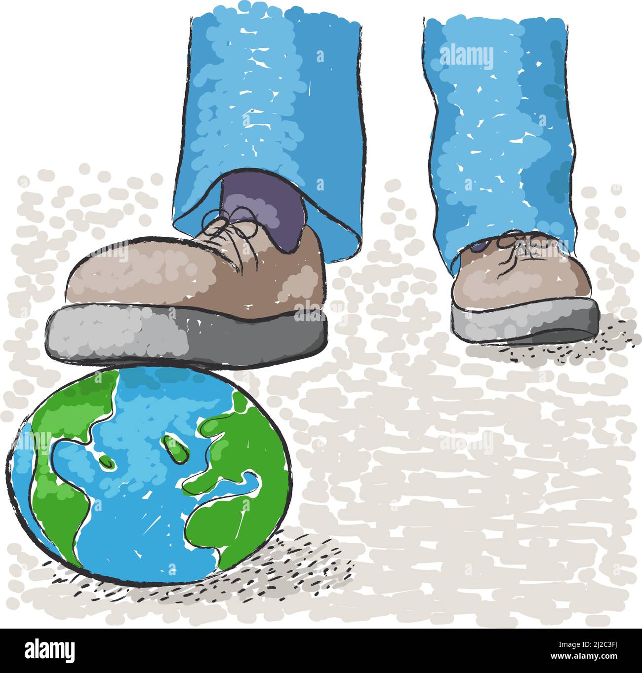 Crushing the world under one foot Stock Vector Image & Art - Alamy