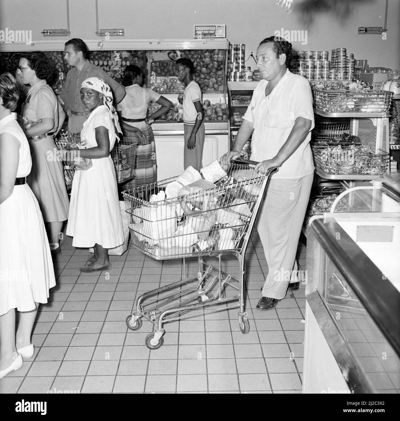 A supermarket in Willemstad ca. October 1955 Stock Photo - Alamy
