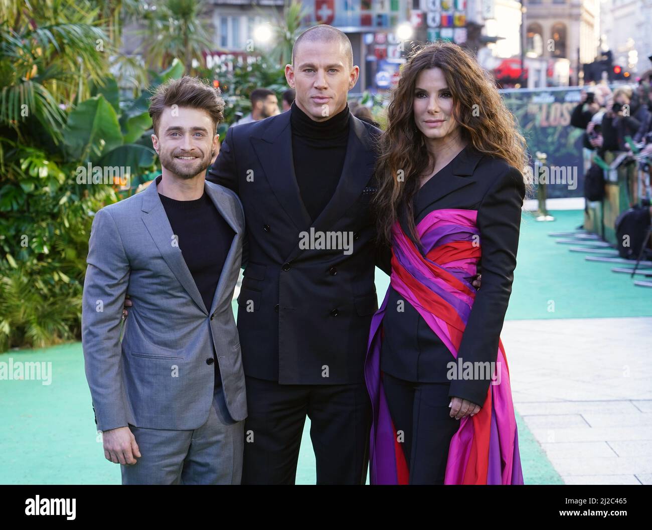 (Left to right) Daniel Radcliffe, Channing Tatum and Sandra Bullock ...