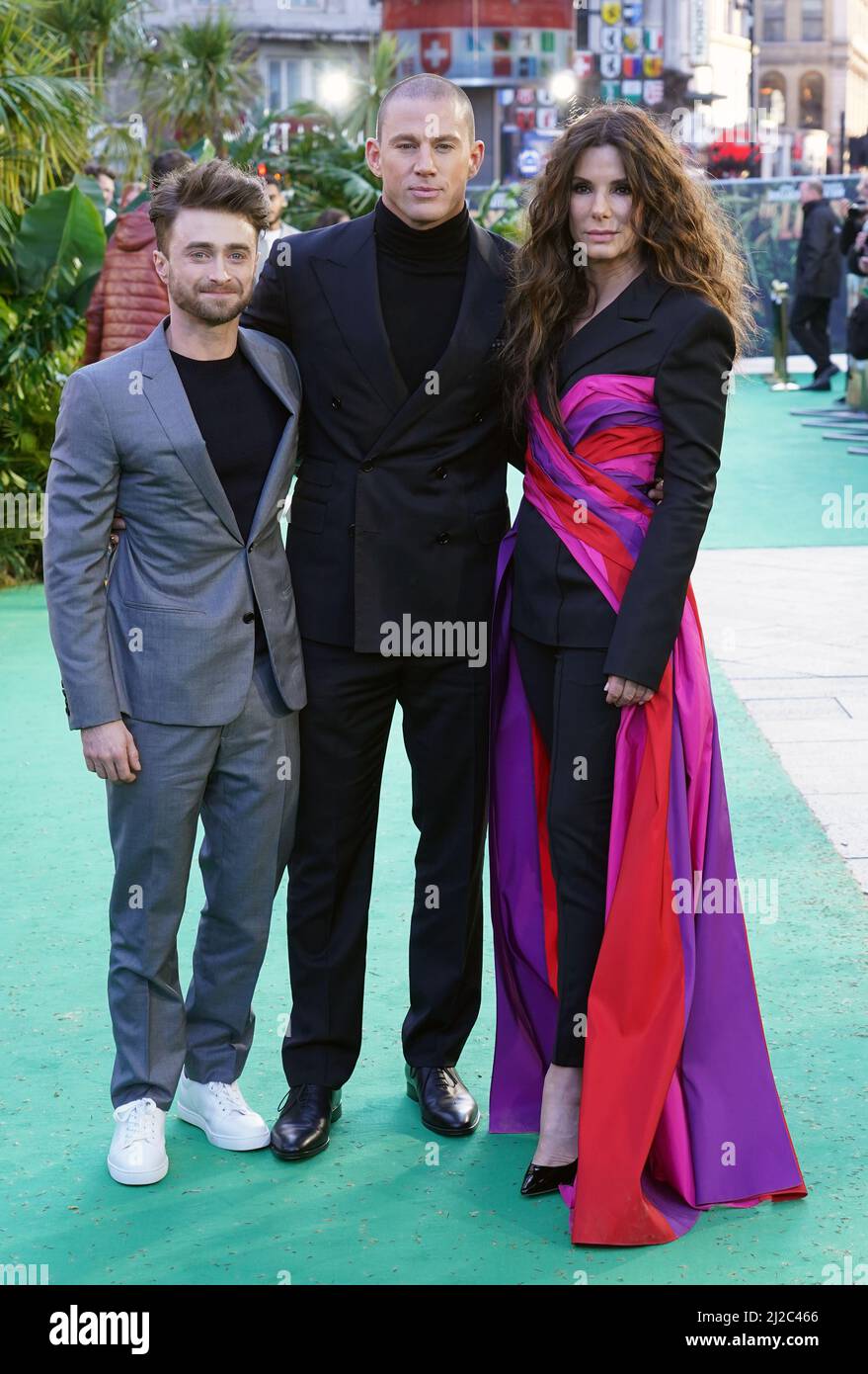 (Left to right) Daniel Radcliffe, Channing Tatum and Sandra Bullock ...