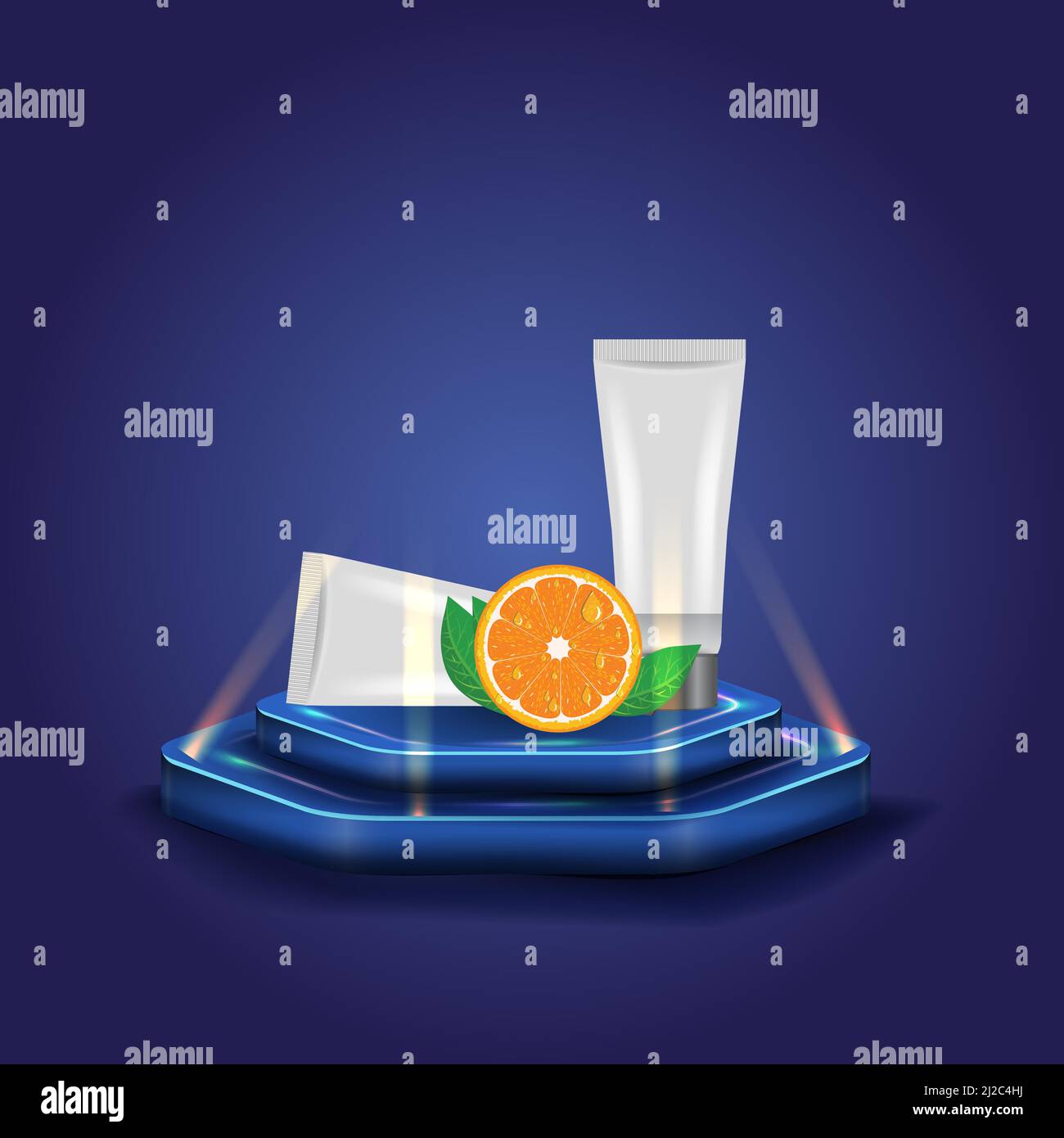 Beauty cosmetics packaging orange Stock Vector Images - Alamy