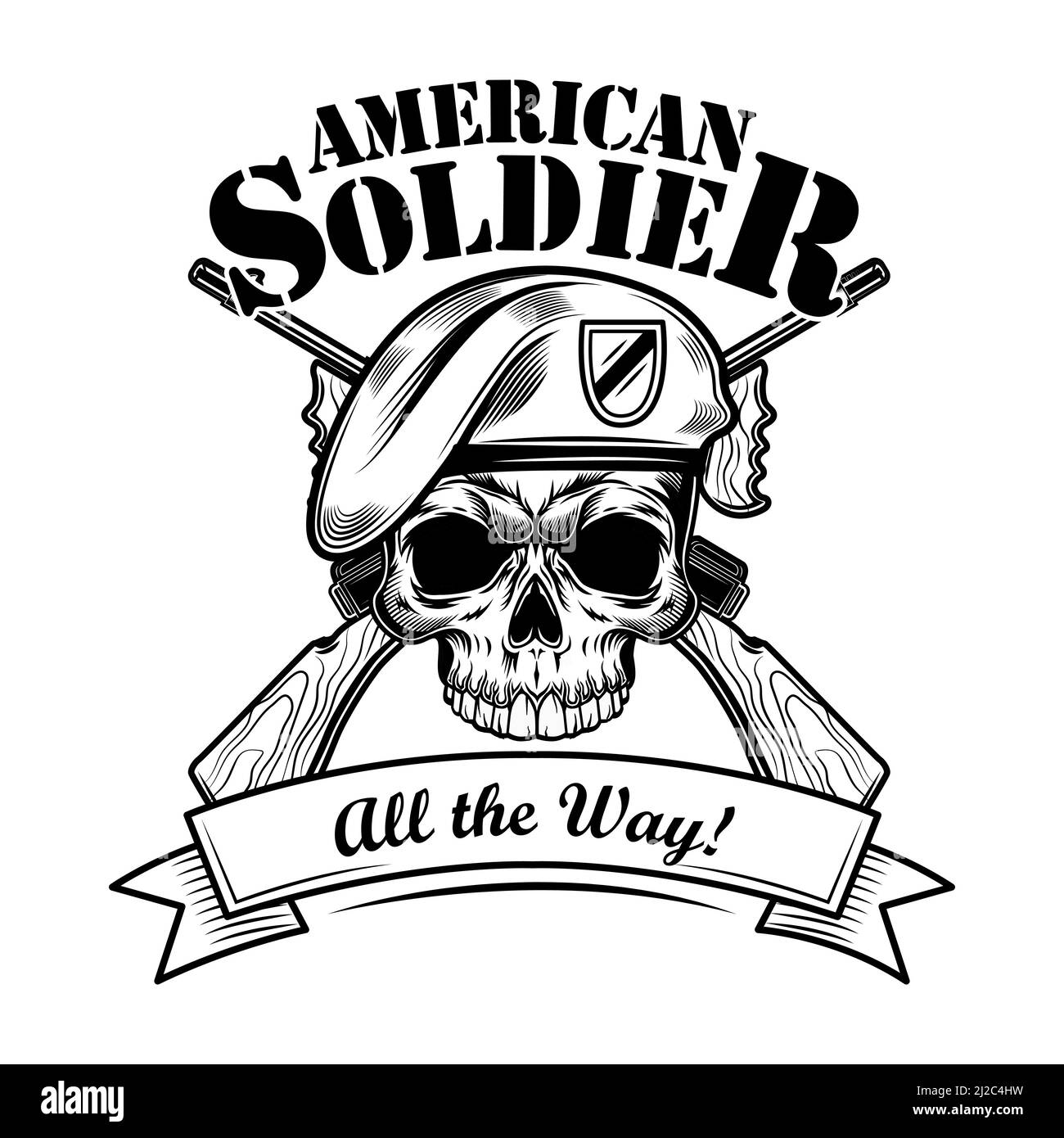 Army Skull Beret Tattoo