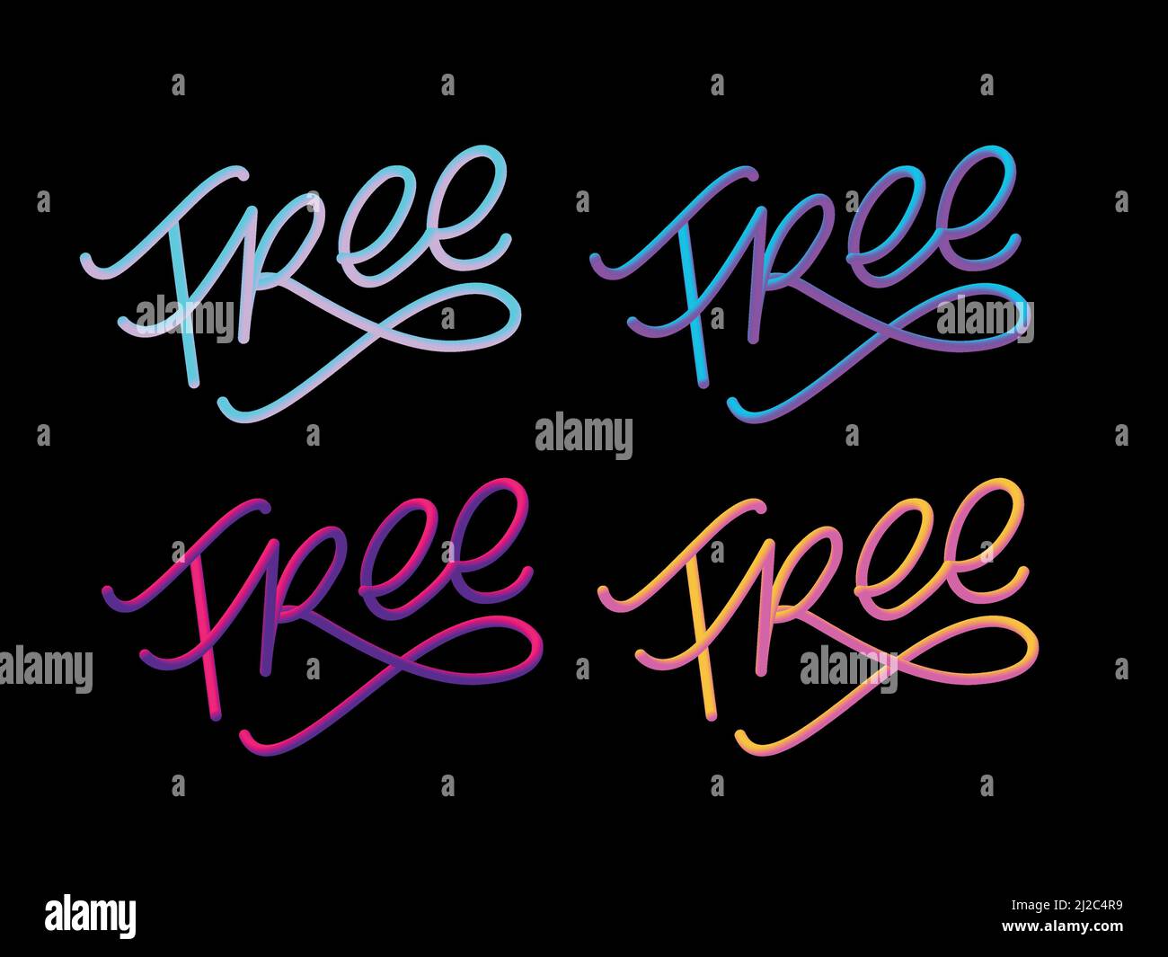 Free hand written lettering. Vector calligraphy Stock Vector Image ...