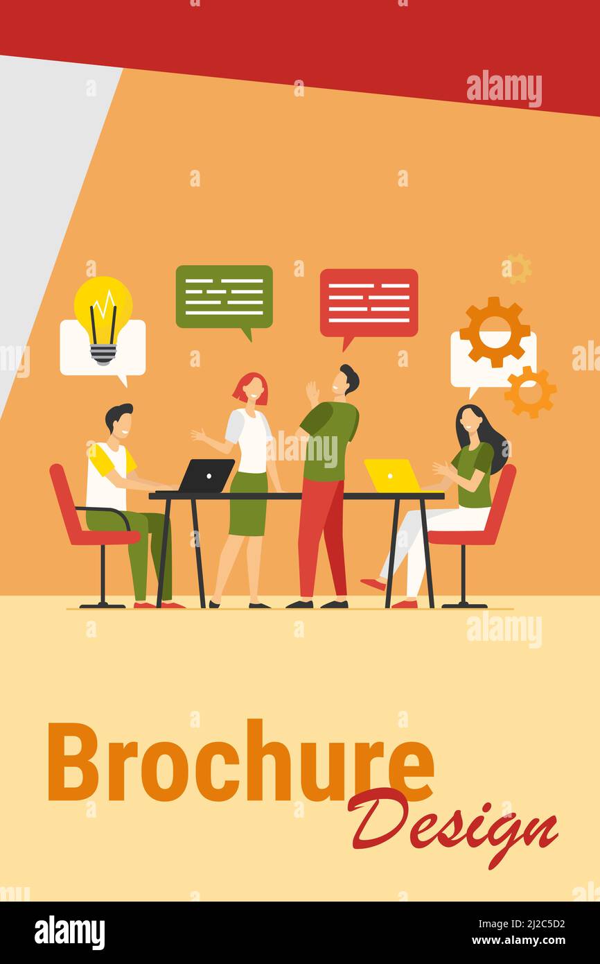 Business team planning working process flat vector illustration ...