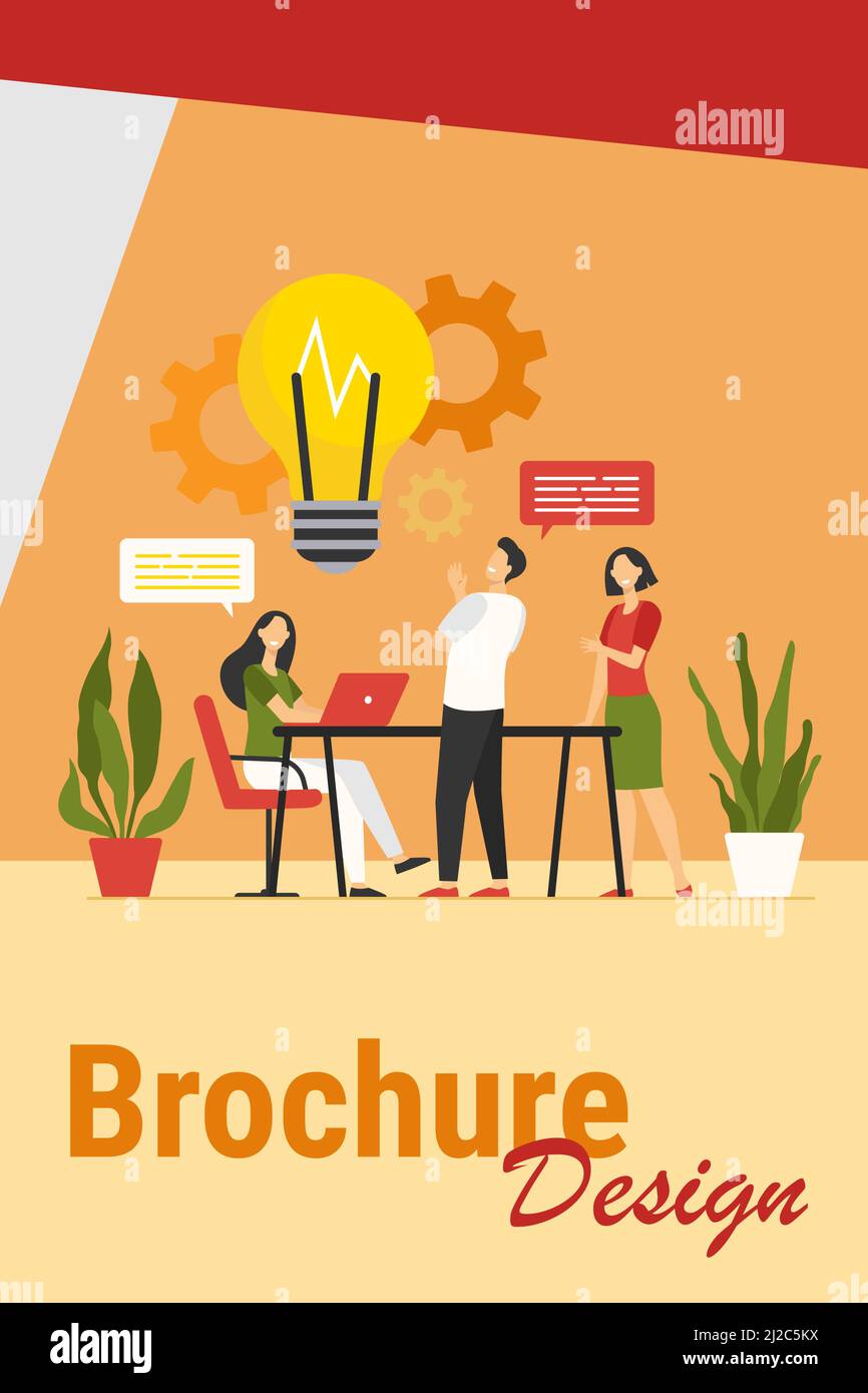 Colleagues sharing thoughts and ideas flat vector illustration. Cartoon ...