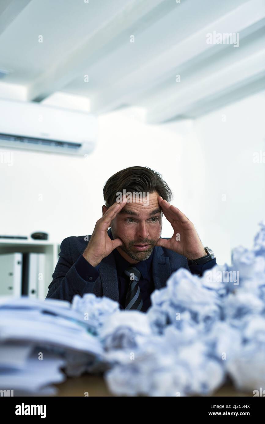 Going through paper stressed hi-res stock photography and images - Alamy