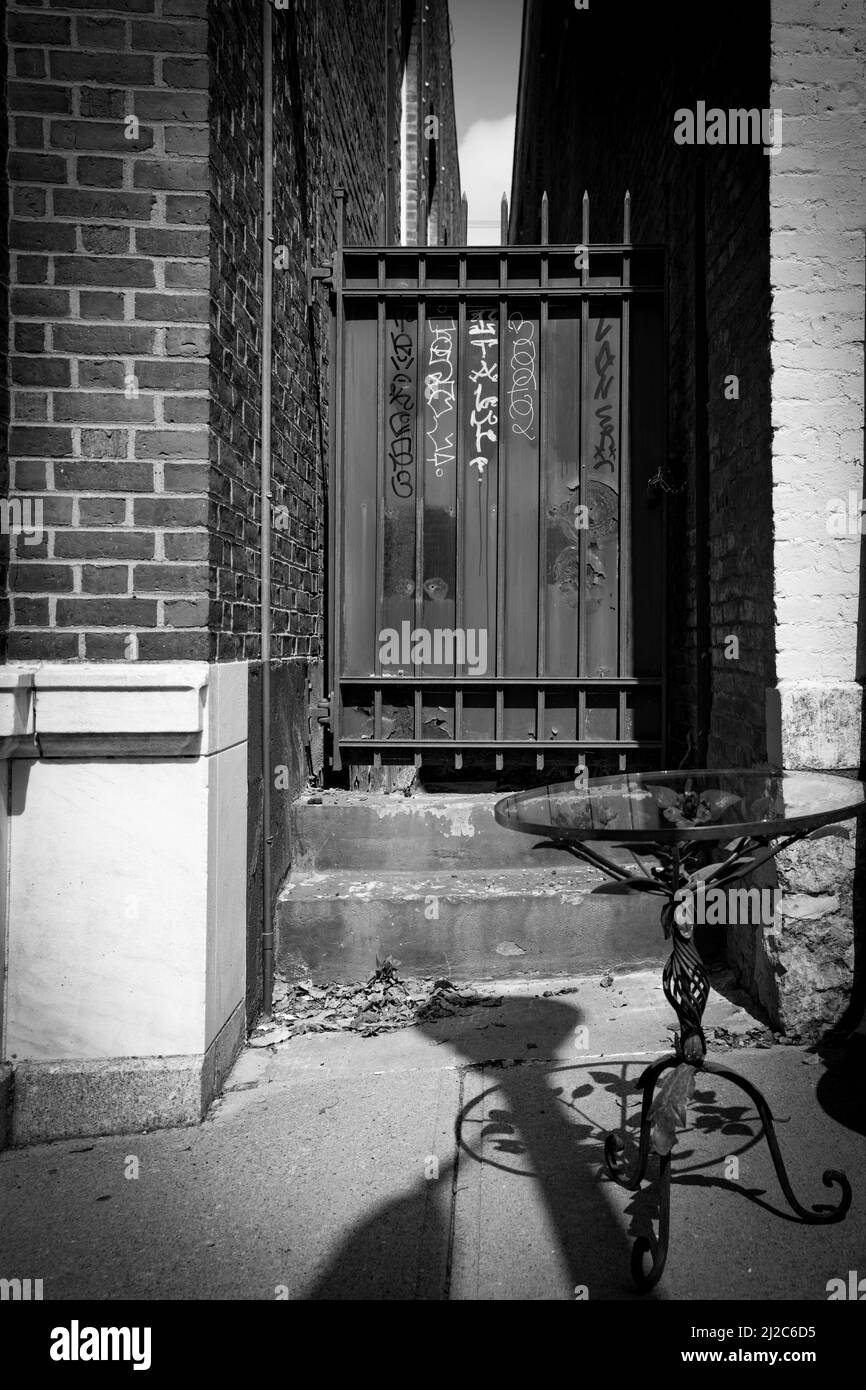 A Blocked off alley in downtown Hudson New York Stock Photo - Alamy