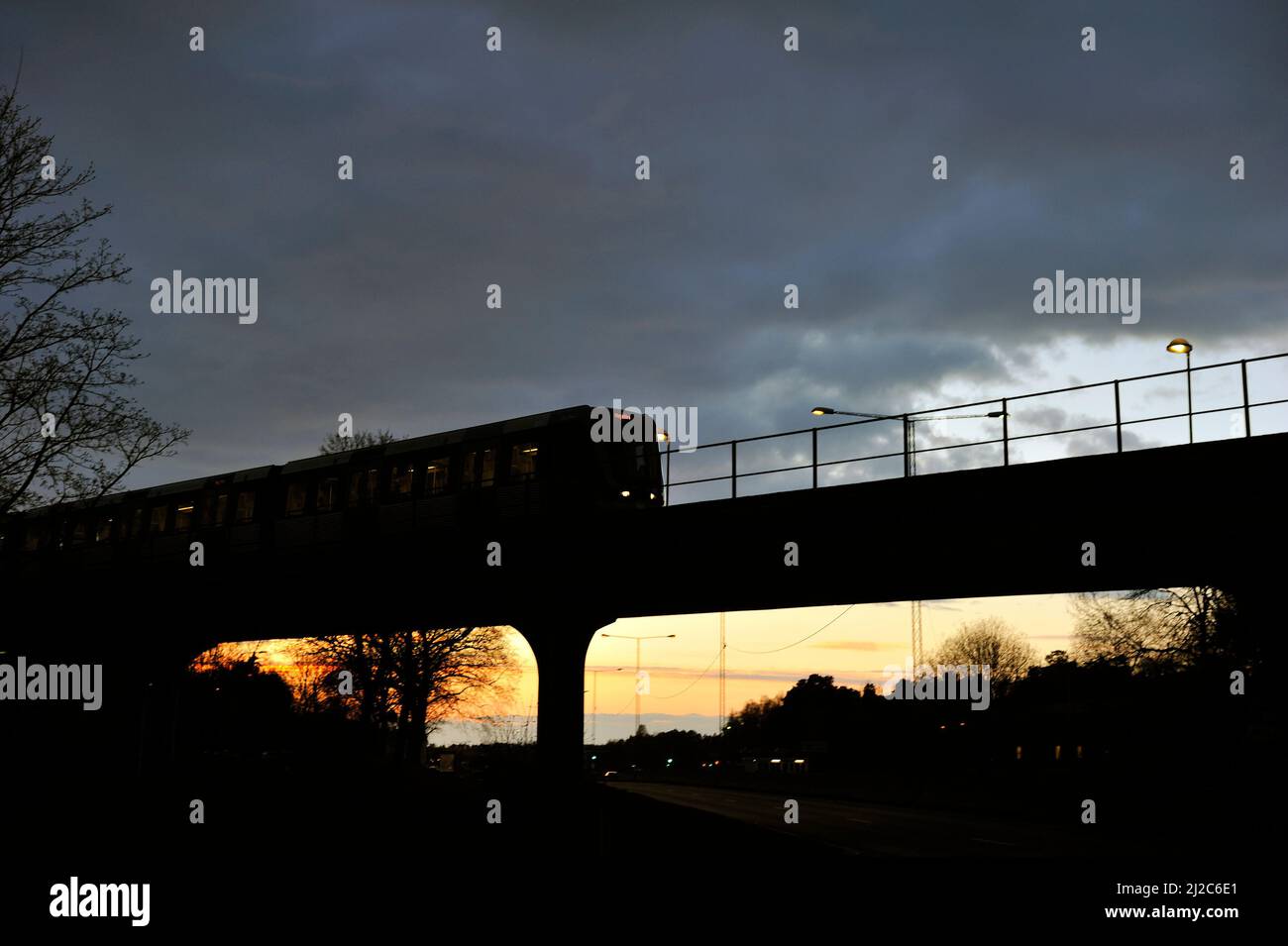 Evening suburban train hi-res stock photography and images - Alamy
