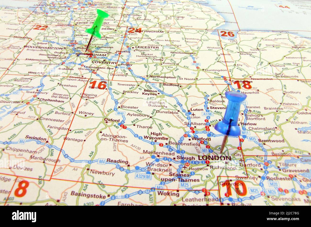 An illustrated map pin showing London Stock Photo - Alamy