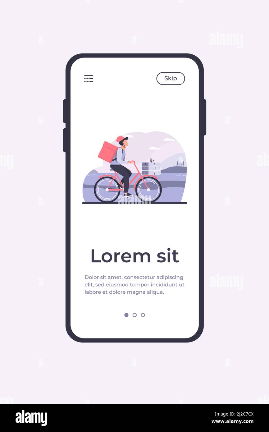 Courier on bicycle in Stock Vector Images - Alamy