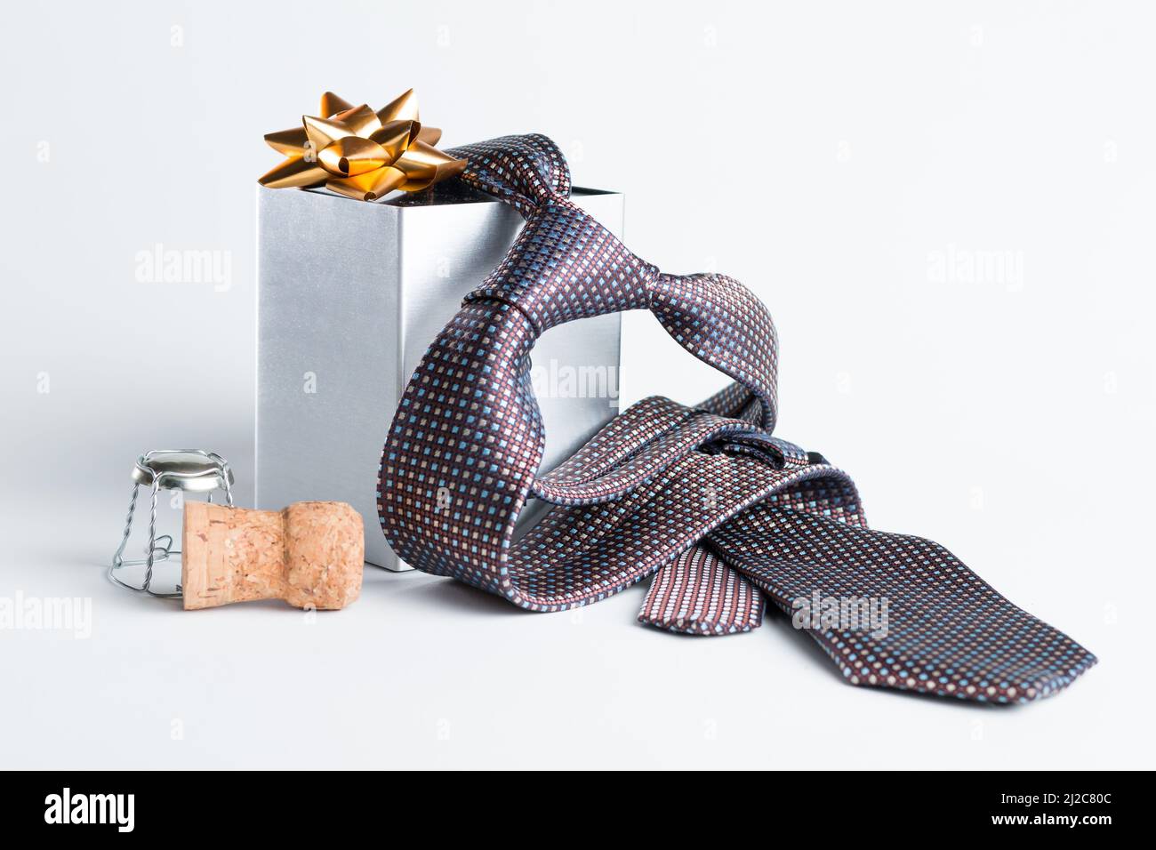 The representation of Father's Day with still life - tie, gift box and ...