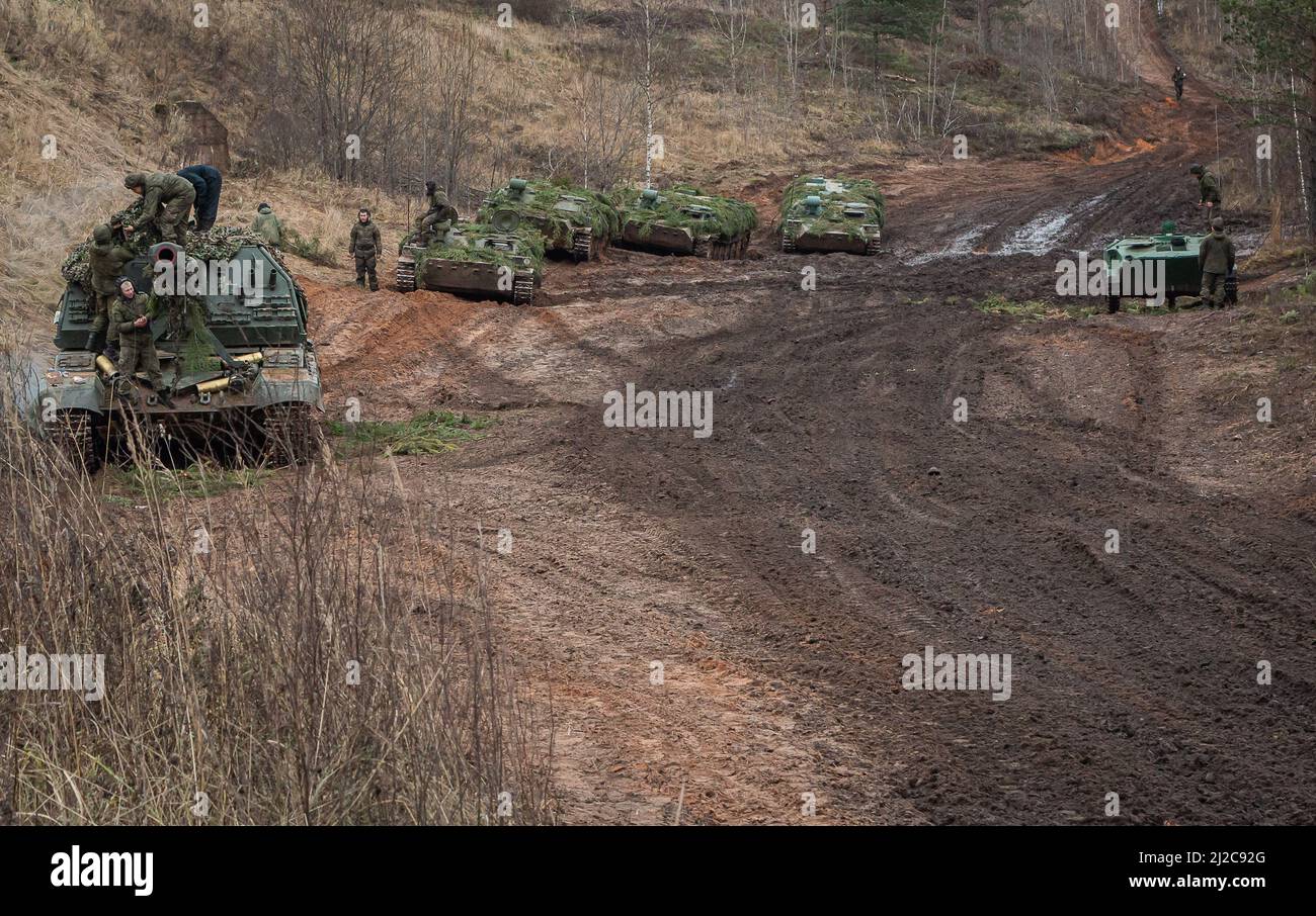Russian heavy small arms. Demonstration firing of artillerymen of the ...