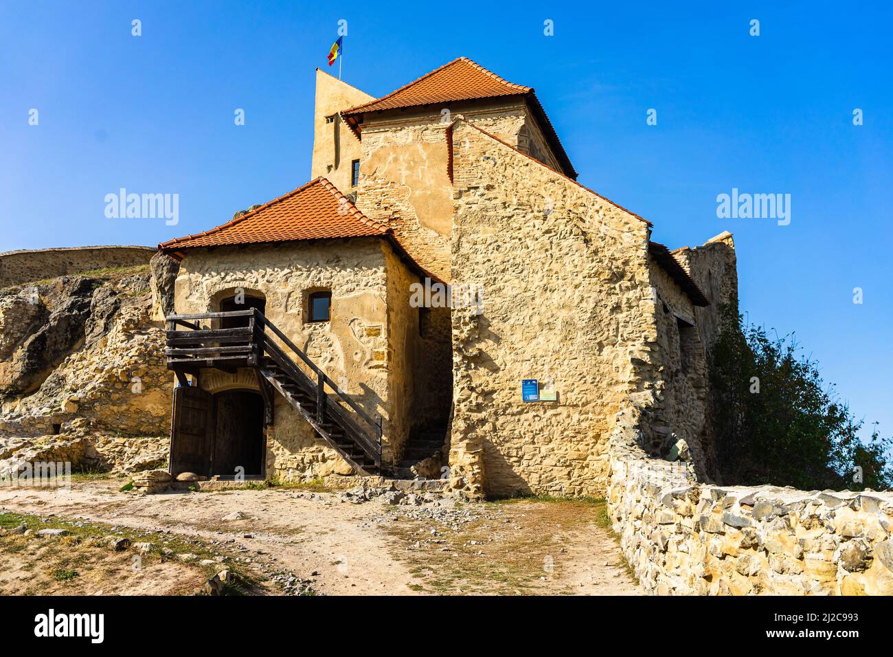 Famous Rupea fortress in Transylvania, Romania. Rupea Citadel (Cetatea ...