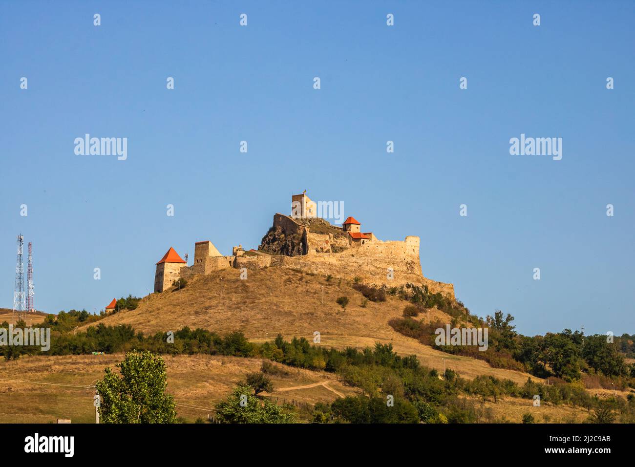 Famous Rupea fortress in Transylvania, Romania. Rupea Citadel (Cetatea ...