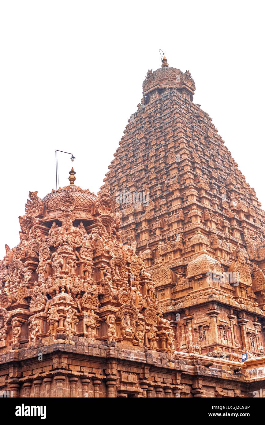 A vertical low angle shot of the Thanjavur Periya Kovil aka ...