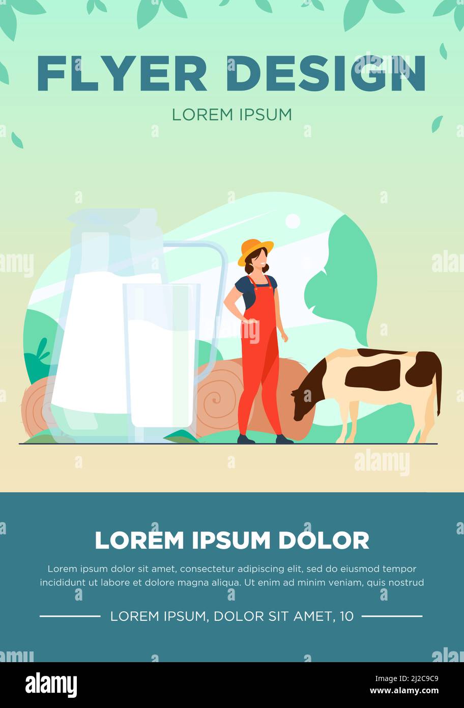 Cartoon farmer production cow milk hi-res stock photography and images ...