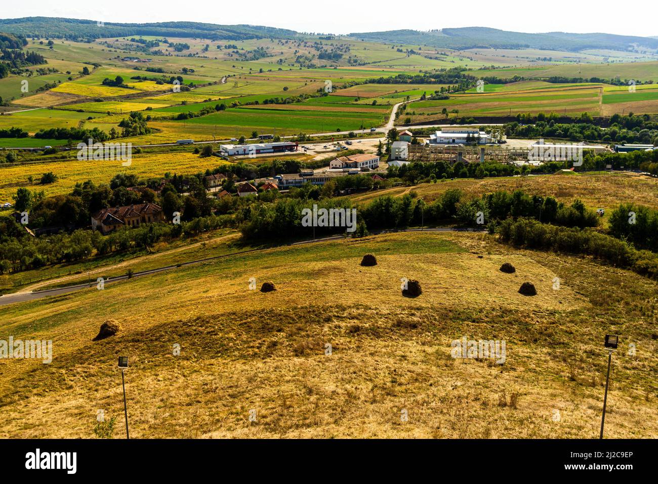 View from Rupea fortress in Transylvania, Romania. Rupea Citadel ...