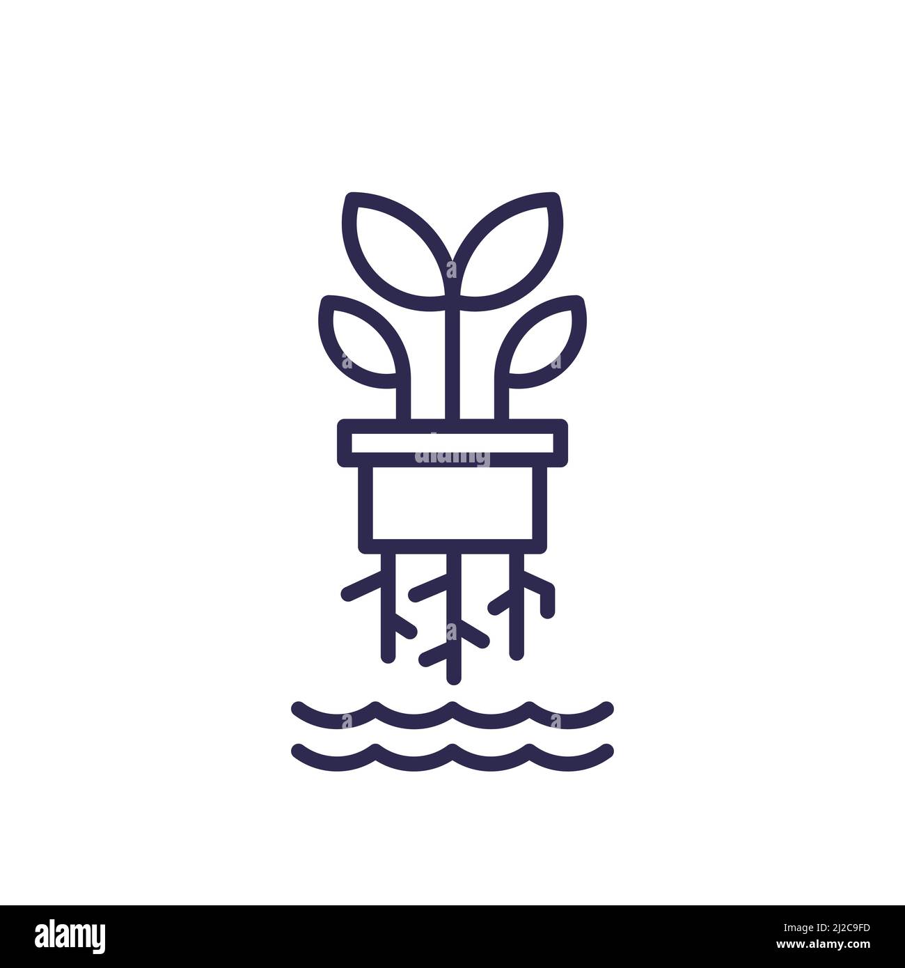 hydroponic farming line icon on white Stock Vector Image & Art - Alamy