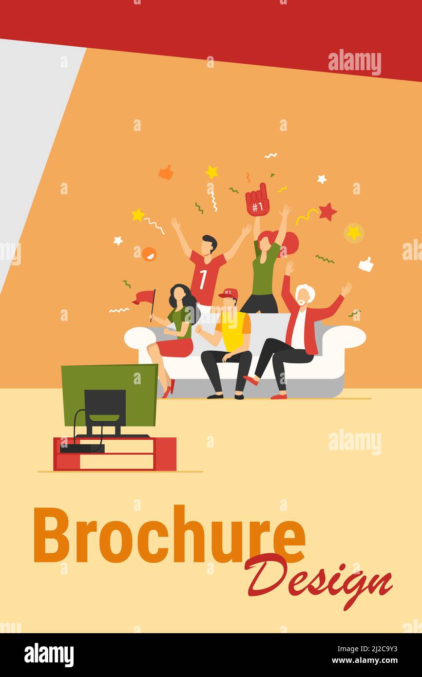 Excited group soccer fans Stock Vector Images - Alamy