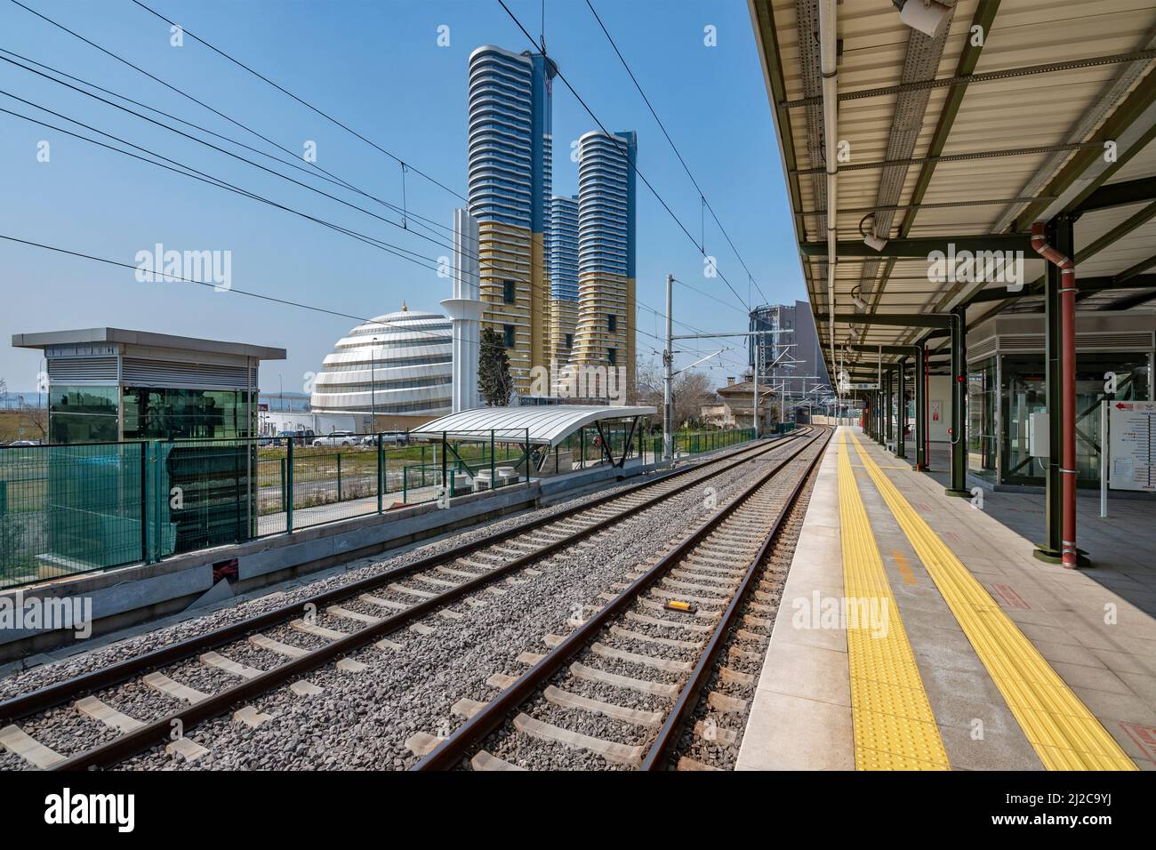 Marmaray Train Station Platform in Kartal district in Istanbul, Turkey ...