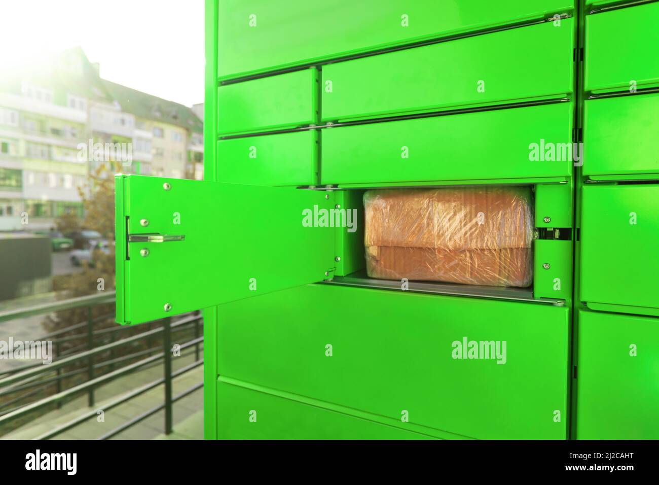 Modern postal automatic mail terminal with self service Stock Photo - Alamy