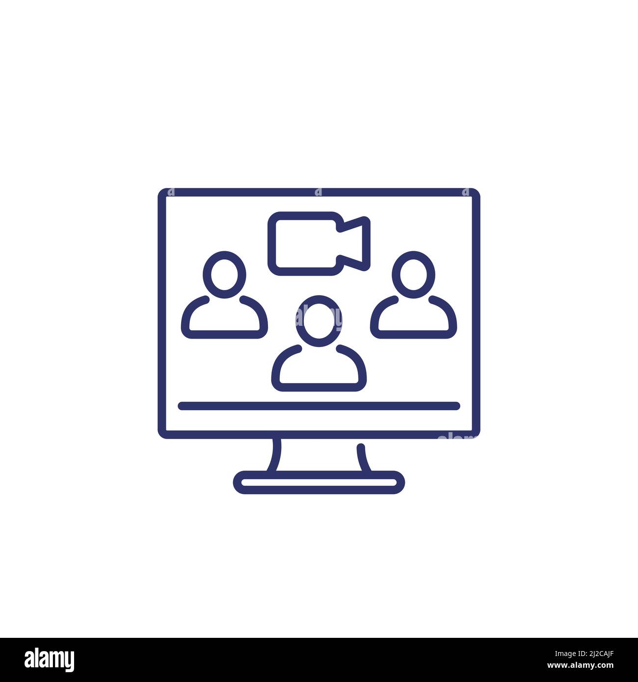 group video call icon, line vector Stock Vector Image & Art - Alamy