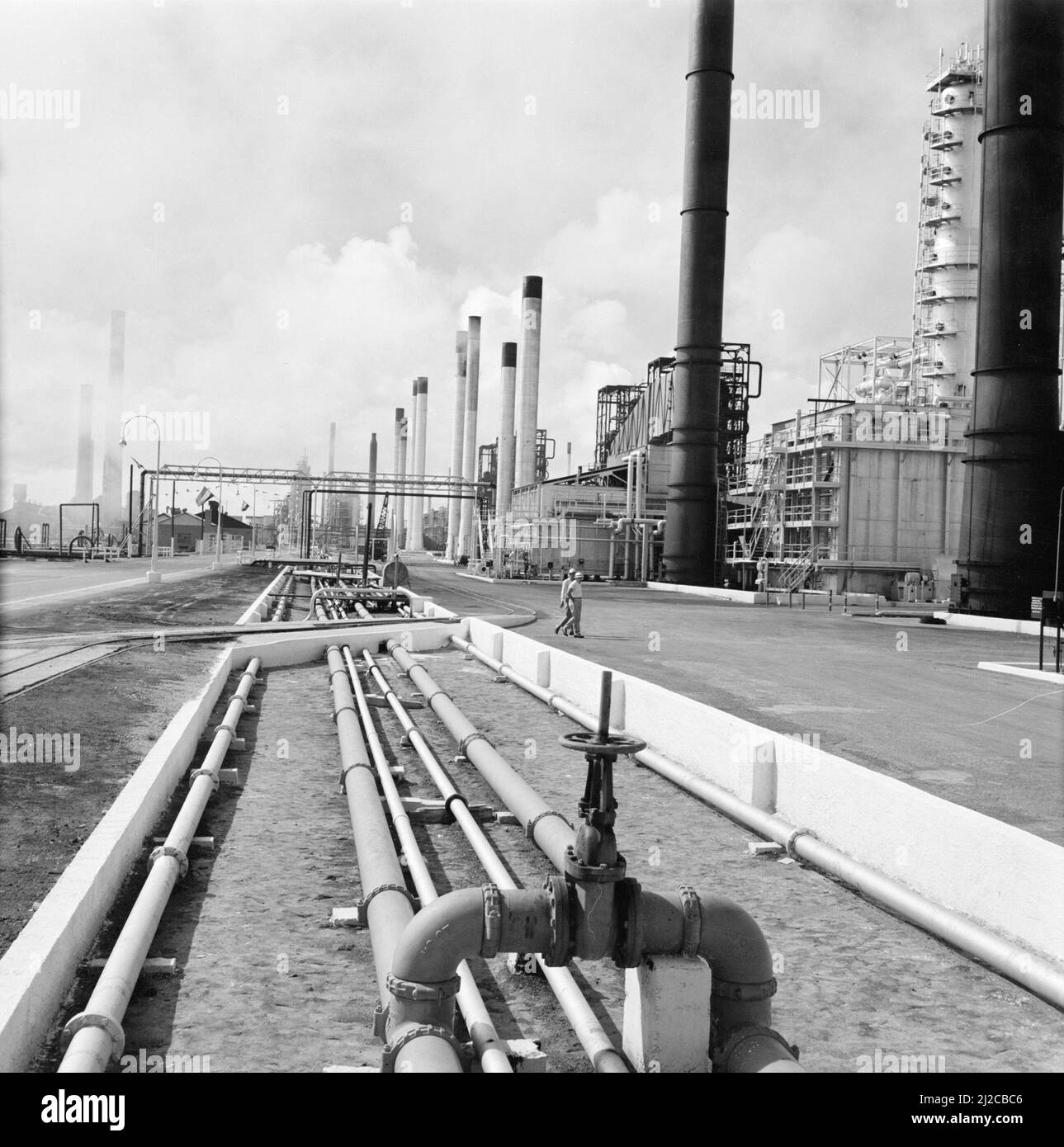 The Lago Oil Refinery in St. Nicholas in Aruba ca: October 24, 1955 ...