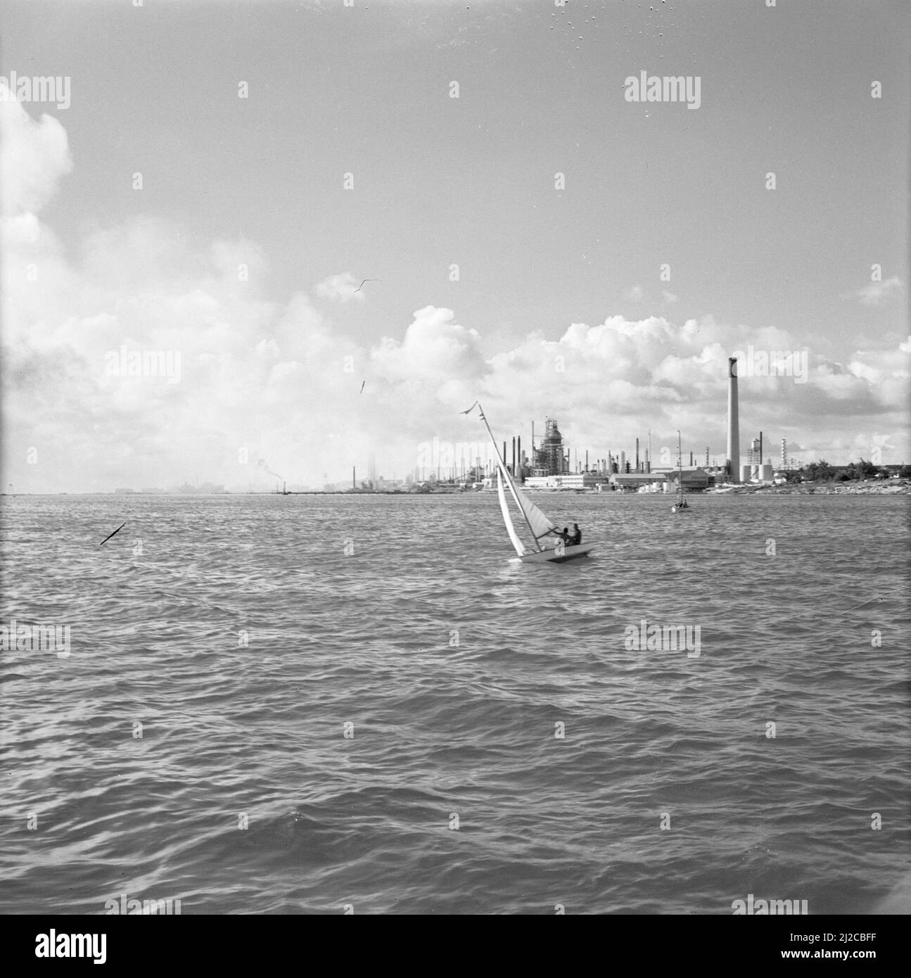 Sailing at sea at the Yachtclub of Aruba ca: October 24, 1955. In the ...