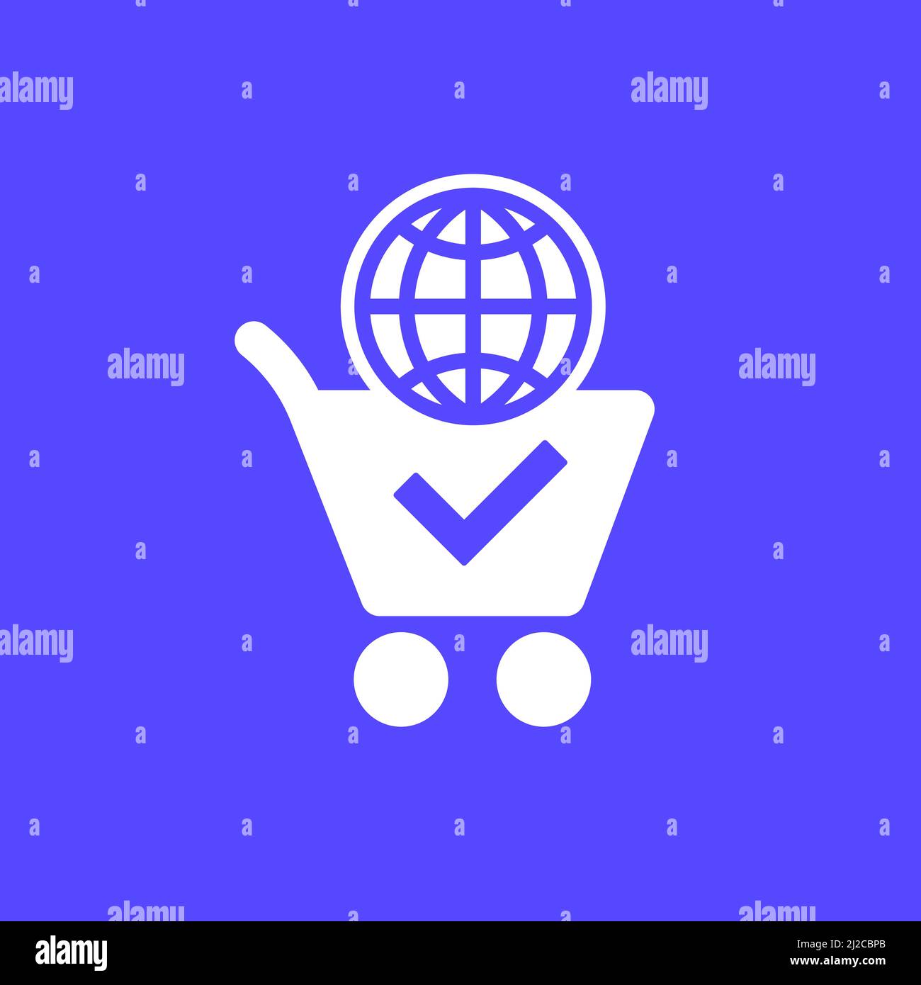 Online shopping icon with cart and globe Stock Vector Image & Art - Alamy